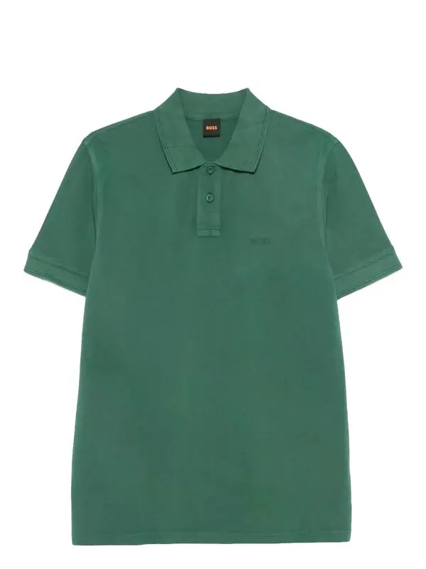 BOSS Logo-embroidered Piqué Polo Shirt - Green