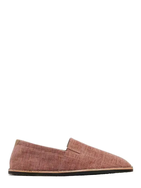Brunello Cucinelli Round-toe Canvas Loafers - Red