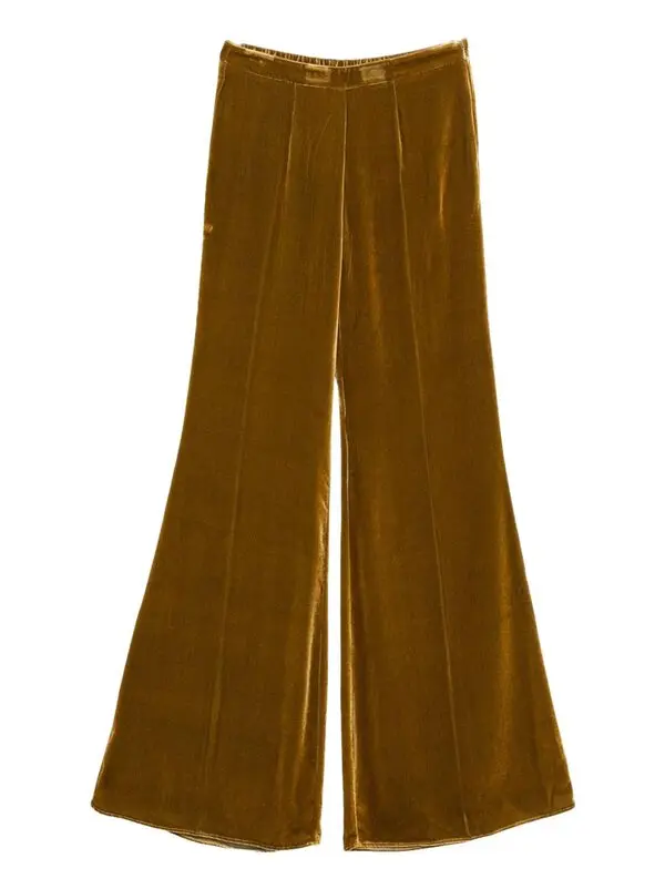FORTE_FORTE Wide-leg Velvet Trousers - Gold