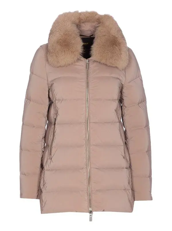 MOORER Dorado Fur Down Jacket - Beige