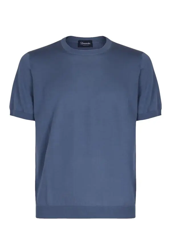 DRUMOHR Short Sleeve Sweater - Blue