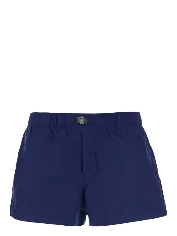 Versace Swim Shorts With Medusa Plaque - Blue