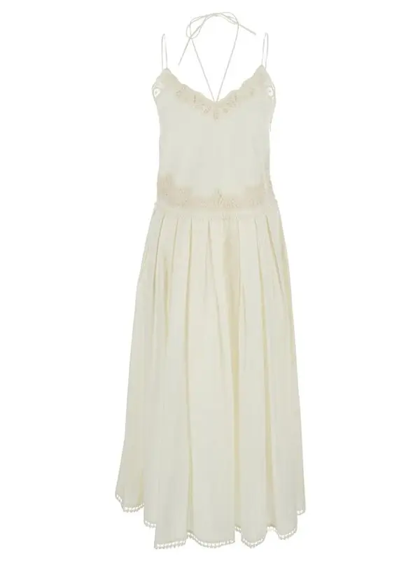 TWINSET Cotton Dress With Lace Embroidery - White