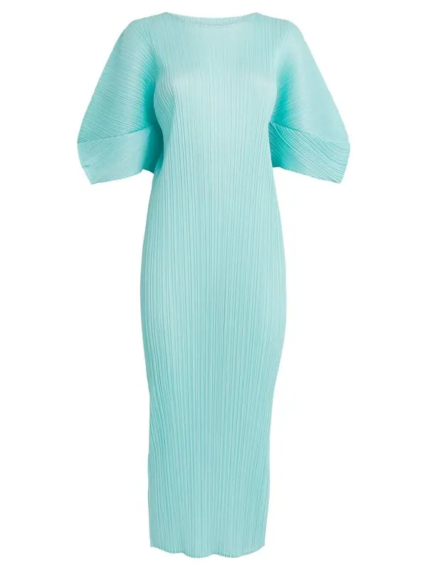 Issey Miyake Pleated Midi Dress - Blue