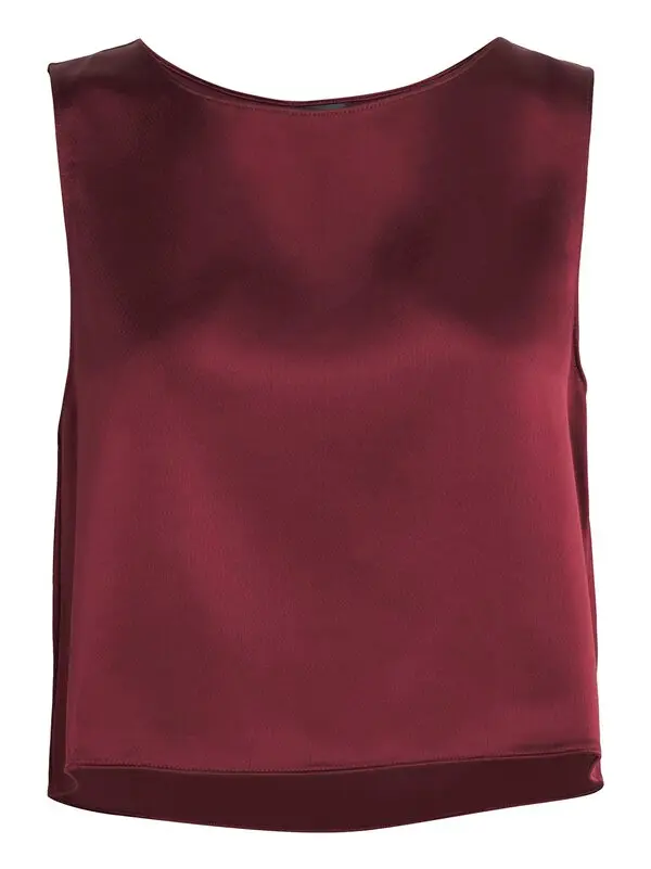 LESET Barb Satin Tank Top - Burgundy