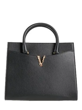 Versace Handbag In Calfskin Leather - Black