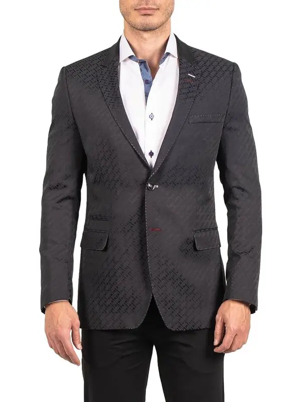 MACEOO Socrate Evo Resistance18 Jacquard Blazer - Blue
