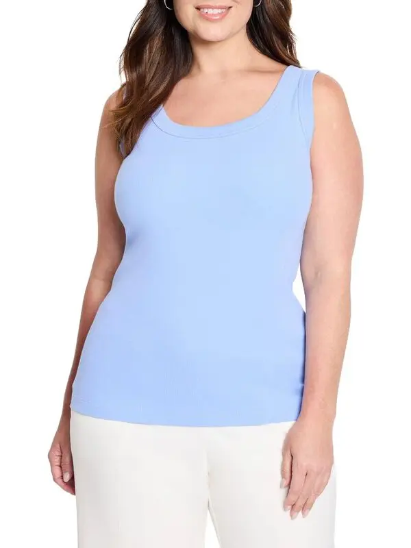 NIC+ZOE Perfect Knit Rib Scoop Neck Tank - Iris