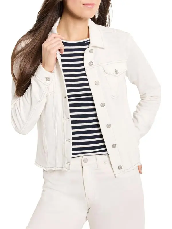 NIC+ZOE French Terry Trucker Jacket - Paper White