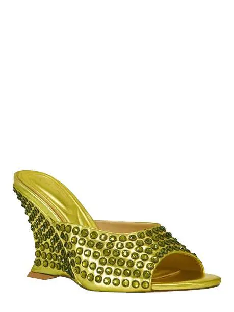 AZALEA WANG Junius Wedge Slide Sandal - Gold