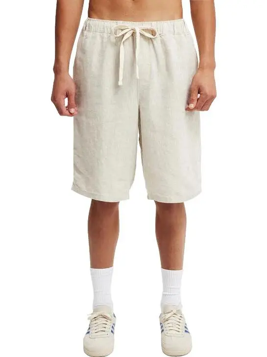 COTTON ON Baggy Linen Short - Oatmeal
