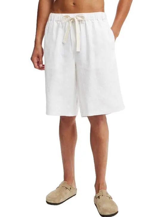 COTTON ON Baggy Linen Short - White