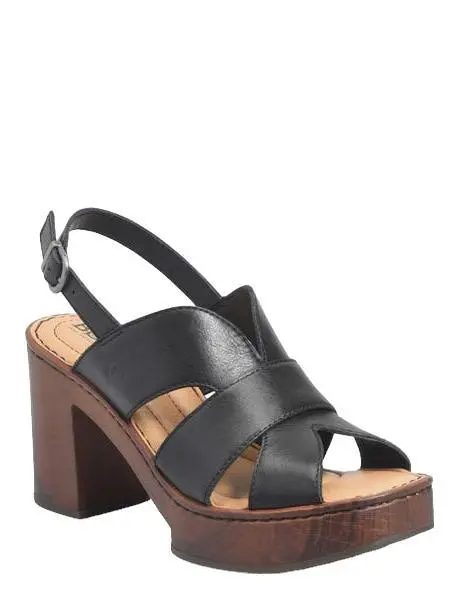 BØRN Nassau Slingback Platform Sandal - Black Leather