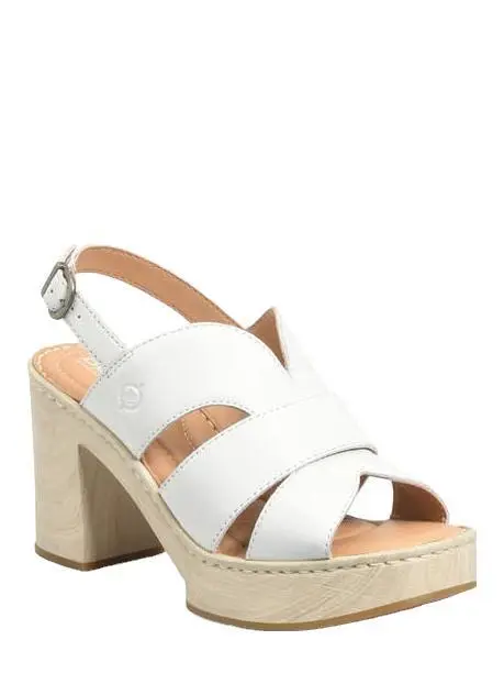 BØRN Nassau Slingback Platform Sandal - White Leather