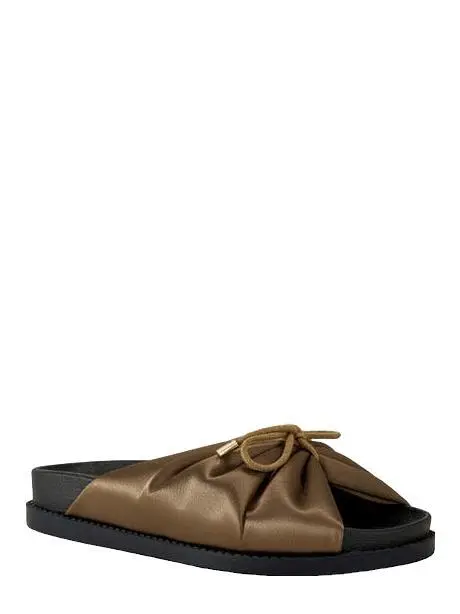 AZALEA WANG Theresa Platform Slide Sandal - Brown