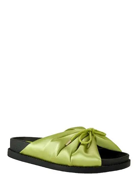 AZALEA WANG Theresa Platform Slide Sandal - Green