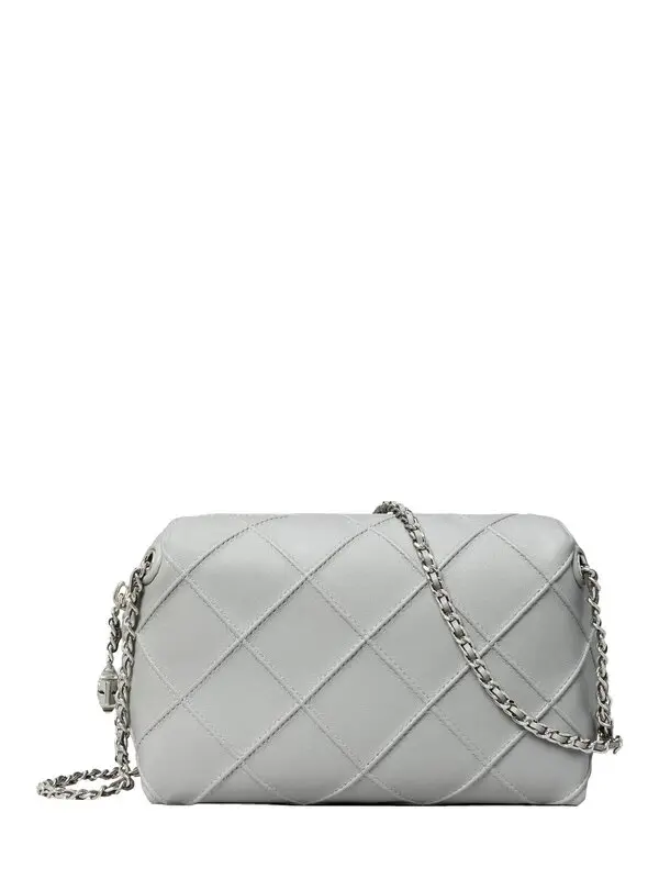 Tory Burch Fleming Soft Leather Crossbody Bag - Gray