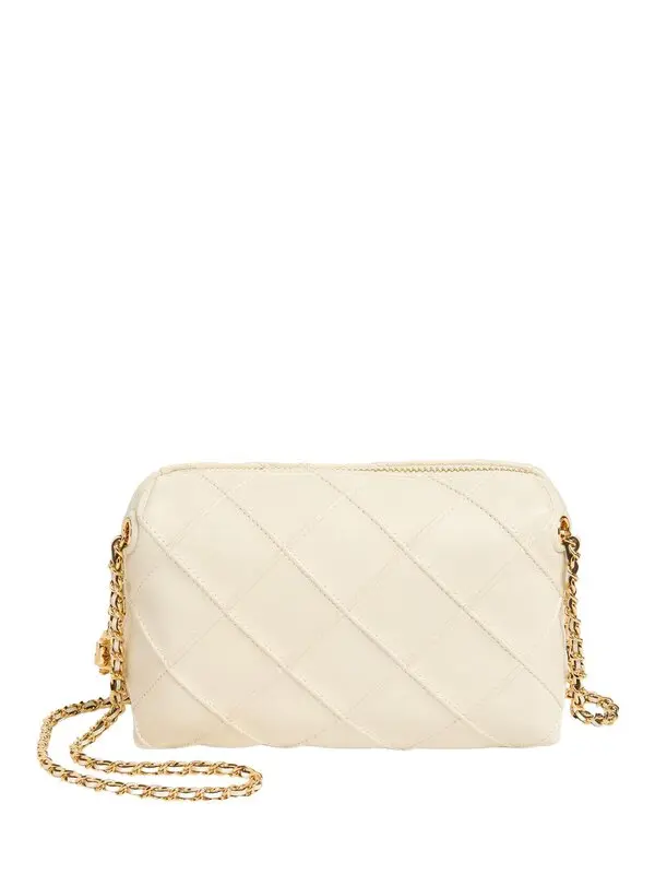 Tory Burch Fleming Soft Leather Crossbody Bag - Light Cream