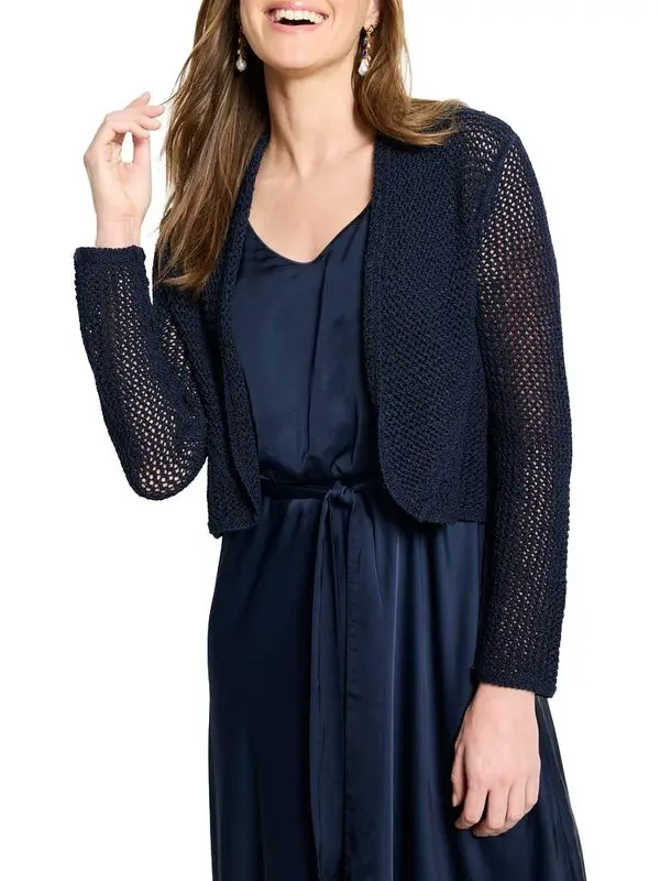 NIC+ZOE Mesh Cocoon Cardigan - Dark Indigo