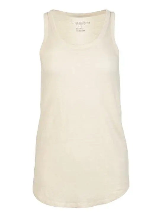 Majestic Filatures Linen Stretch Hd Scoopneck Tank - Ivoire