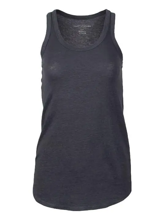 Majestic Filatures Linen Stretch Hd Scoopneck Tank - Noir Hd