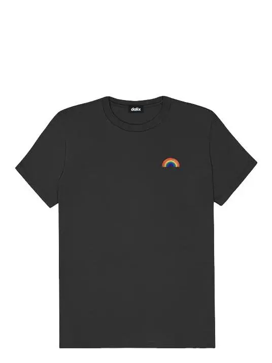 DALIX Rainbow Jersey Relaxed Tee - Dark Gray