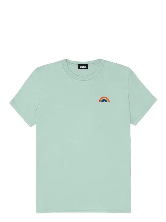 DALIX Relaxed Fit Rainbow Jersey Tee - Dusty Blue