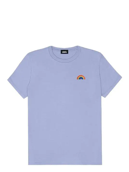 DALIX Relaxed Fit Rainbow Jersey Tee - Lavender Blue