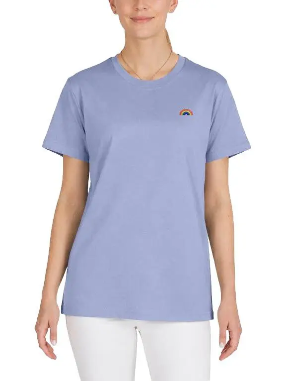 DALIX Relaxed Fit Rainbow Jersey Tee - Lavender Blue