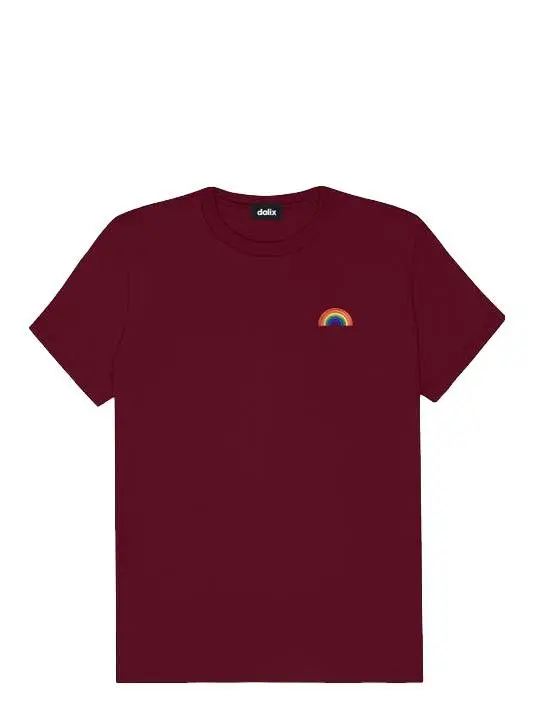 DALIX Rainbow Jersey Relaxed Tee - Maroon