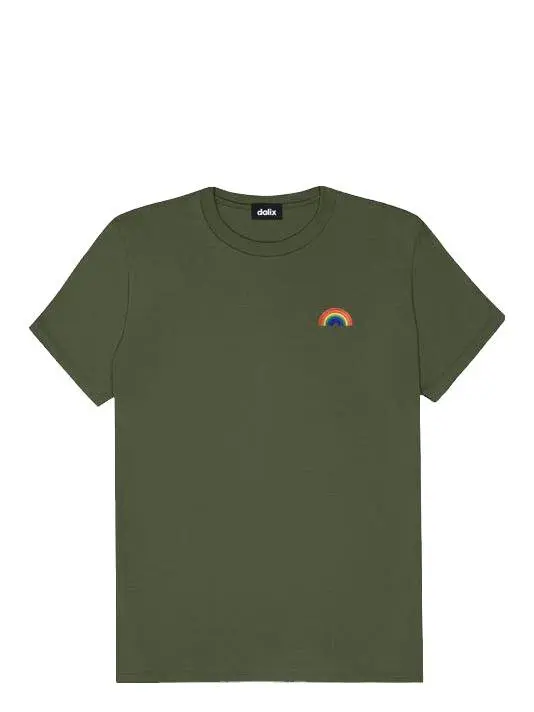 DALIX Rainbow Jersey Relaxed Tee - Military Green
