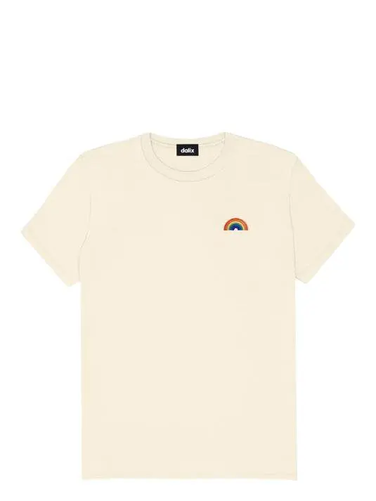 DALIX Relaxed Fit Rainbow Jersey Tee - Natural
