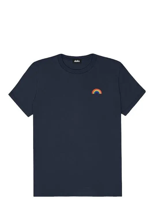 DALIX Rainbow Jersey Relaxed Tee - Navy Blue