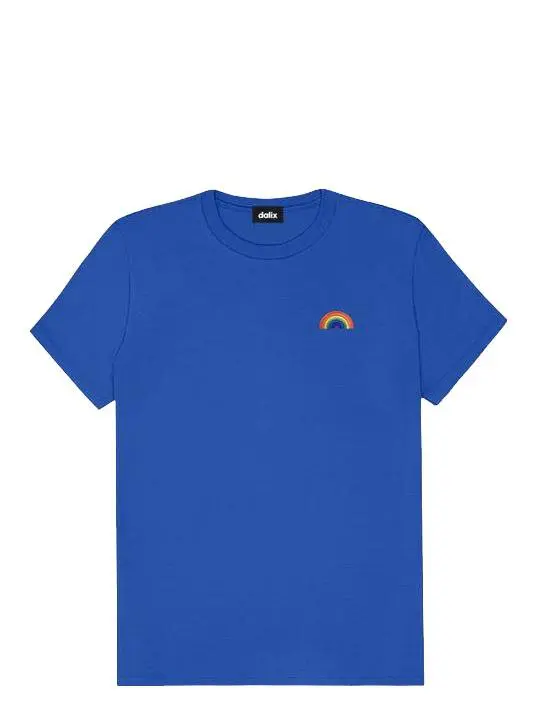 DALIX Relaxed Fit Rainbow Jersey Tee - Royal Blue