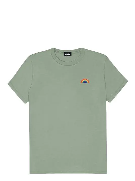DALIX Relaxed Fit Rainbow Jersey Tee - Sage