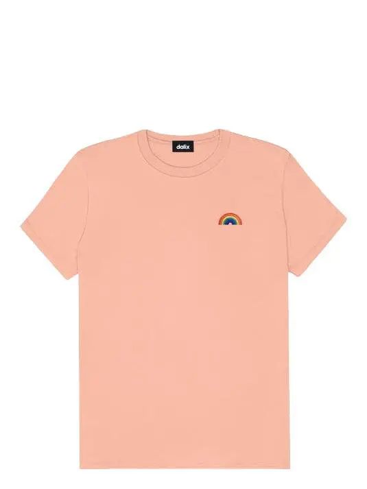 DALIX Relaxed Fit Rainbow Jersey Tee - Terracotta