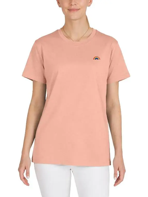 DALIX Relaxed Fit Rainbow Jersey Tee - Terracotta