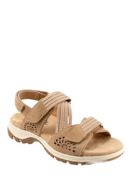 Softwalk Slingback Sandal - Beige Suede