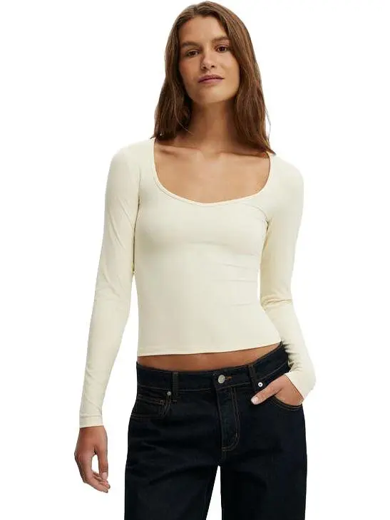 COTTON ON Hold Me Long Sleeve Top - Vanilla Glow
