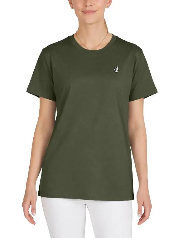 DALIX Peace Sign Relaxed Tee - Military Green