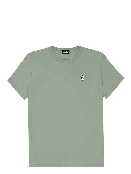 DALIX Peace Sign Relaxed Fit Tee - Sage