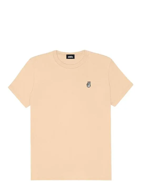 DALIX Peace Sign Relaxed Fit Tee - Sand