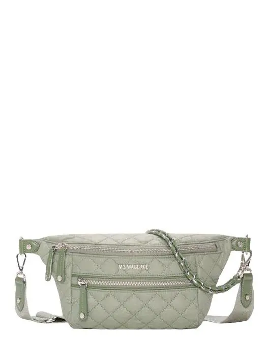 Mz Wallace Crosby Quilted Nylon Convertible Sling Bag - Agave Green