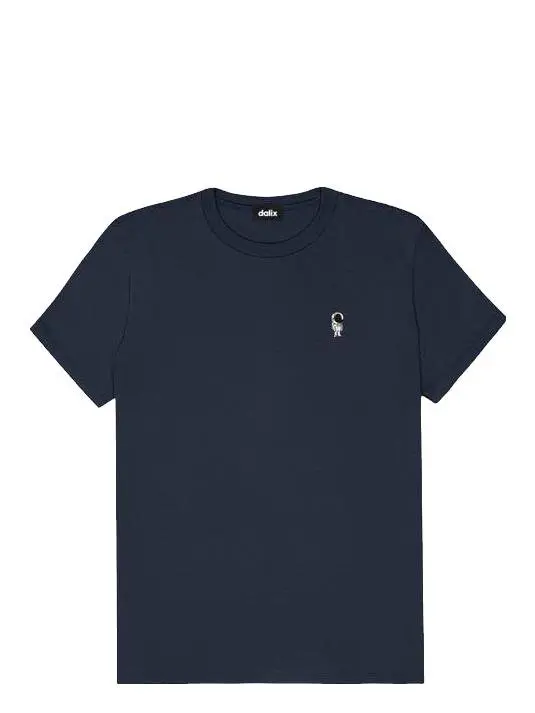 DALIX Relaxed Fit Astronaut Jersey Tee - Navy Blue