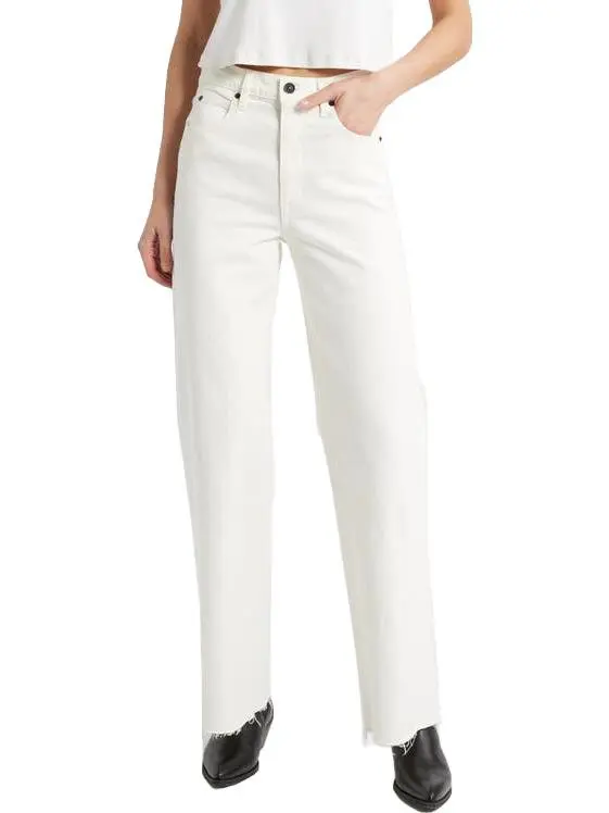 SLVRLAKE Grace High-waist Wide-leg Jeans - White