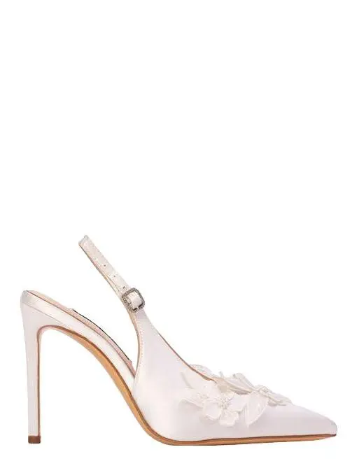 ANNE BARGE Poppy Slingback - White Satin