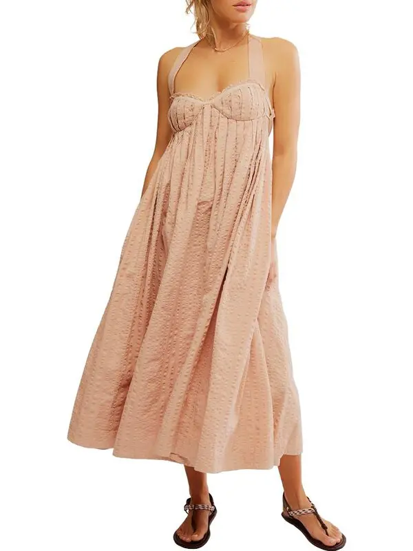 Free People Poppy Cotton Seersucker Midi Dress - Sweet Nothings