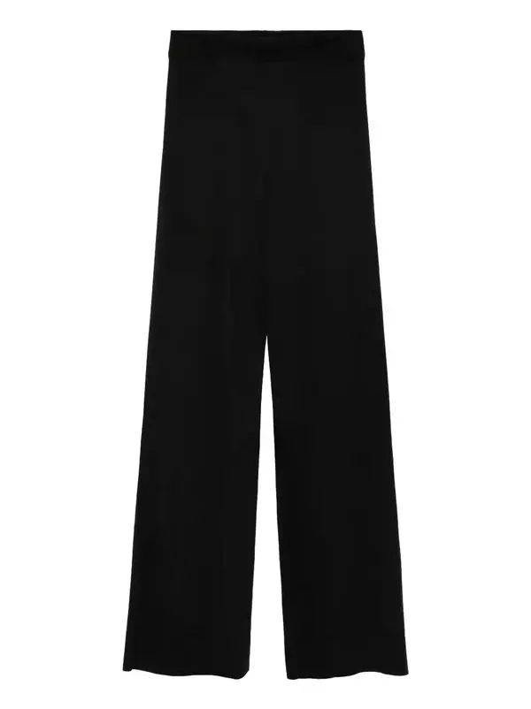 TOTEME Wide Knitted Trousers - Black