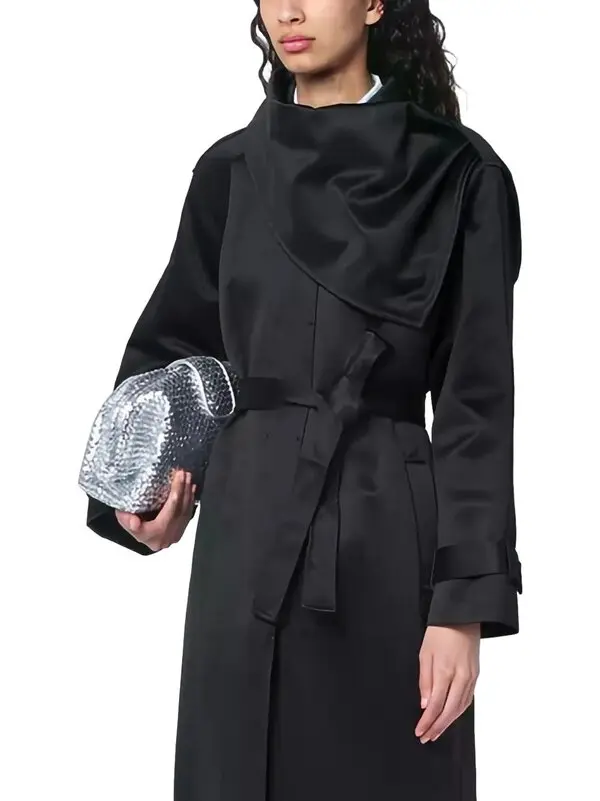 THE GARMENT Asymmetric Trench Coat - Black
