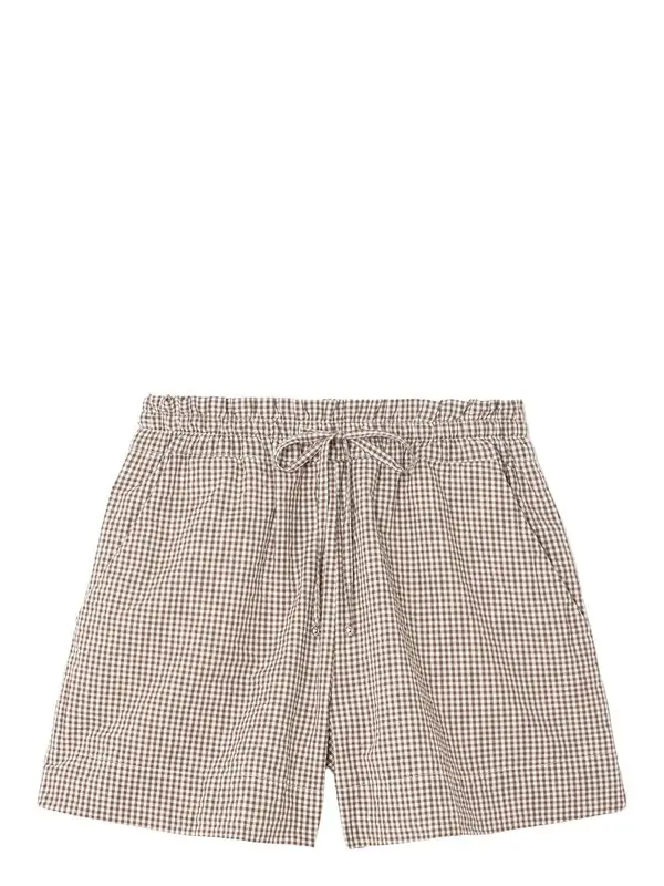 Veronica Beard Tjana Gingham Cotton-blend Shorts - Brown